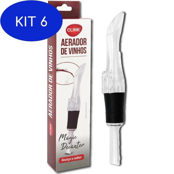 Kit 6 Aerador De Vinho Magic Decanter Com Bico Dosador - Clink ...