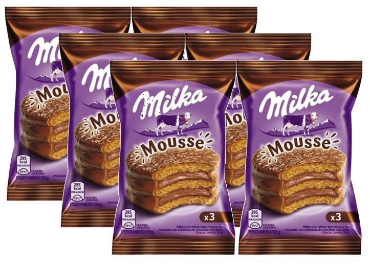 kit 6 ALFAJOR MILKA MOUSSE CHOCOLATE AO LEITE 55G - Alfajor - Magazine ...