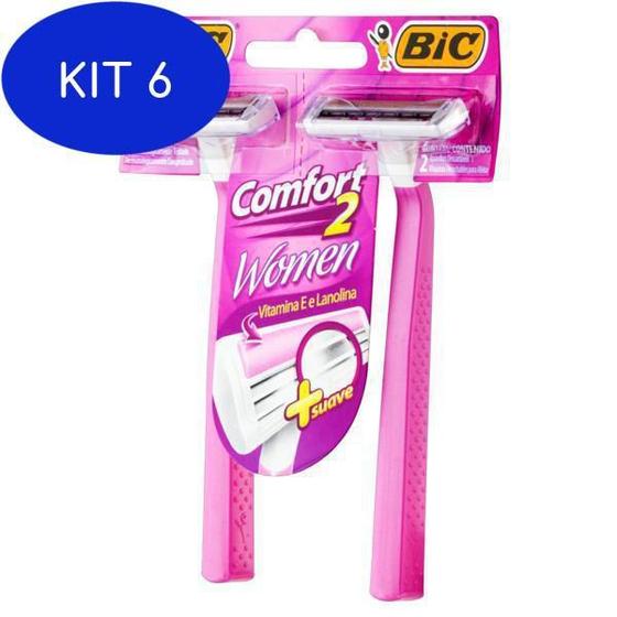 Kit 6 Aparelho De Barbear Bic Comfort2 Women Com 2 Unidades - Produtos ...