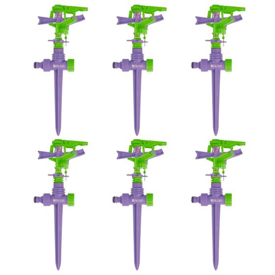 Kit 6 Aspersor Setorial Irrigador De Jardim Tipo Espeto Horta Canteiro ...