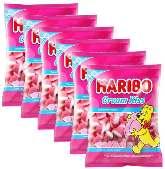 kit 6 Bala Haribo Cream Kiss Morango E Nata Pacote 250G - Bala de ...
