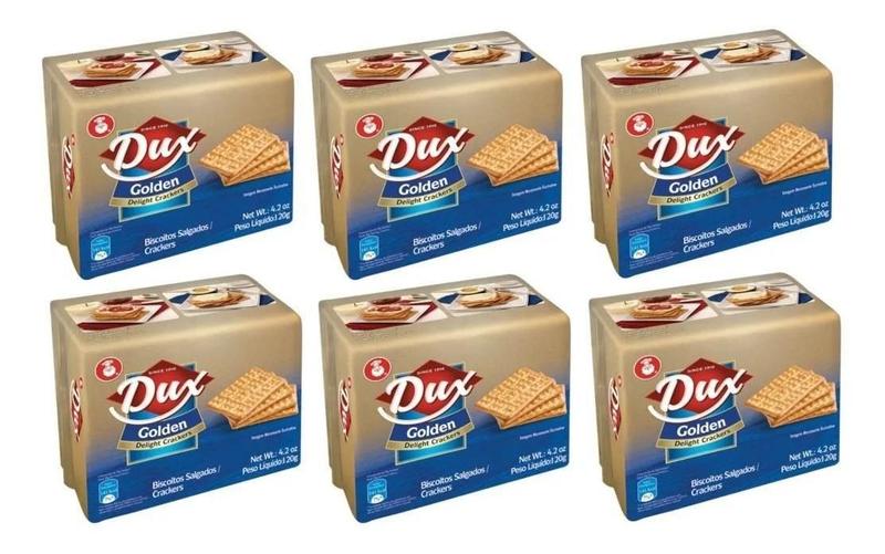 Kit 6 Biscoitos Cracker Dux Golden Importado Colômbia 120G - Biscoito ...