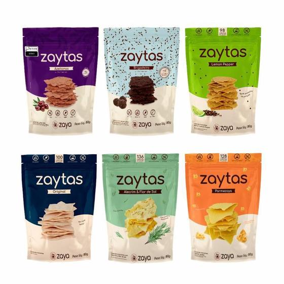 Kit 6 Biscoitos Zaytas Sem Glúten Zaya: Sabores Variados - Biscoito ...