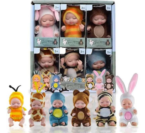 Kit 6 Bonecas Mini Bebe Reborn Natureza Animais Silicone - Doll Lovely ...