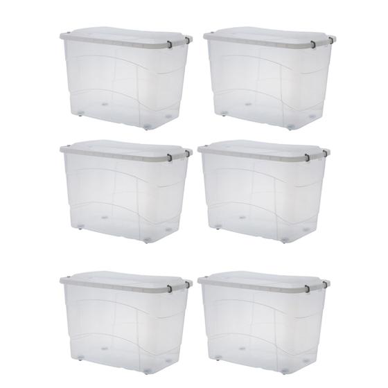 Kit 6 Caixa Organizadora Gigante Container 150l Com Roda - Paramount ...