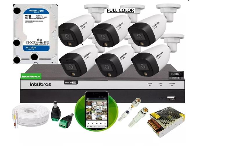 Kit 6 Cameras Intelbras Full Color Dvr 8ch Full C/ 2t - Câmera de ...