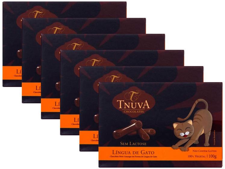 Kit 6 Chocolate Língua de Gato Kosher Vegano 100g Tnuva - Chocolate ...