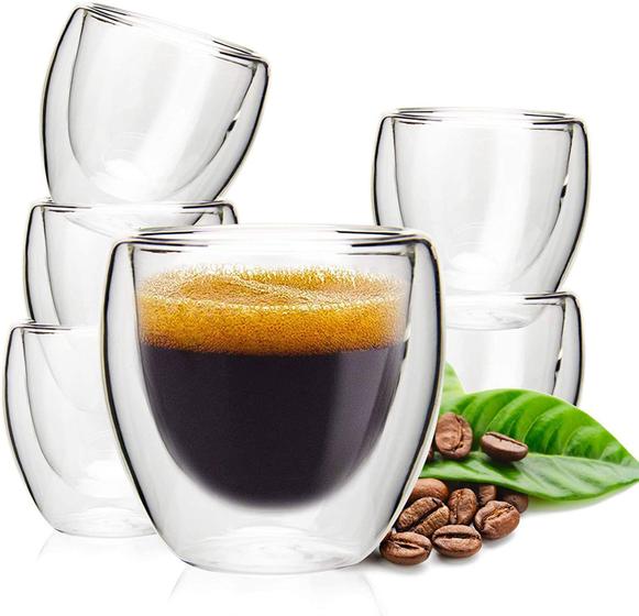 Kit 6 Copos de Vidro Duplo - 80ml - Zamun - Copos - Magazine Luiza