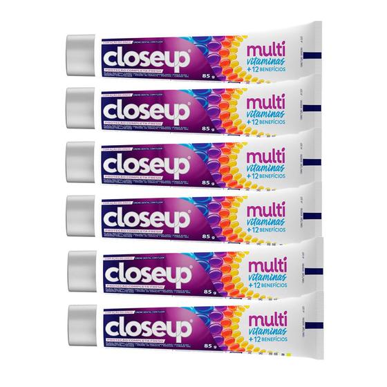 Kit 6 Creme Dental Closeup Multi Vitaminas +12 Benefícios Fresh 85g ...