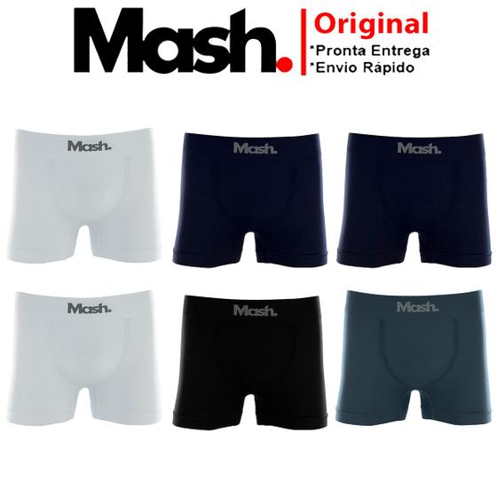 Kit 6 Cuecas Boxer Microfibra Cueca Box Sem Costura Mash - Cueca ...