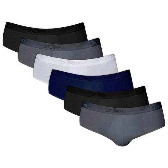 Kit 6 Cuecas Slip Tradicional Modal Masculina Adulto Zorba - Cueca ...