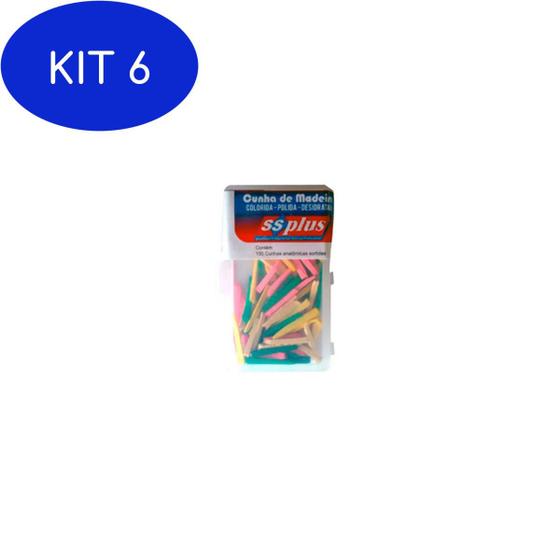 Kit 6 Cunha Anatômica De Madeira Com 100 Un - Ssplus - Ss Plus ...