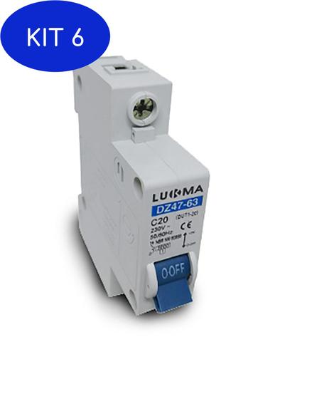 Kit 6 Disjuntor Unipolar 25A Curva C Din Mini Lukma - Disjuntor Din - Magazine Luiza