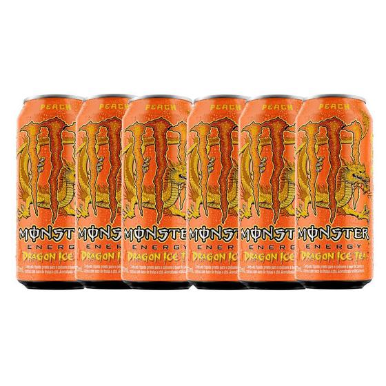 Kit 6 Energético Monster Dragon Ice Tea Peach 473ml - Monster Energy ...
