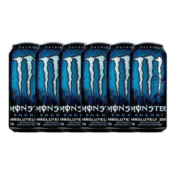 Kit 6 Energético Monster Energy Absolutely Zero 473ml - Bebida ...