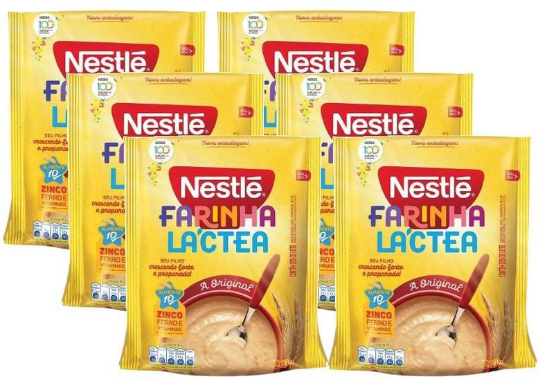 kit 6 Farinha Láctea Original Nestlé Pacote 210g - Farinha Láctea ...