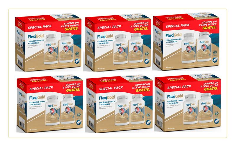 Kit 6 Flexigold 60 Cps Colágeno Tipo Ii Raul Gil - Herbamed - Colágeno ...