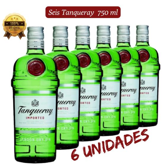 Kit 6 Gin Tanqueray London Dry 750ml - Gin - Magazine Luiza