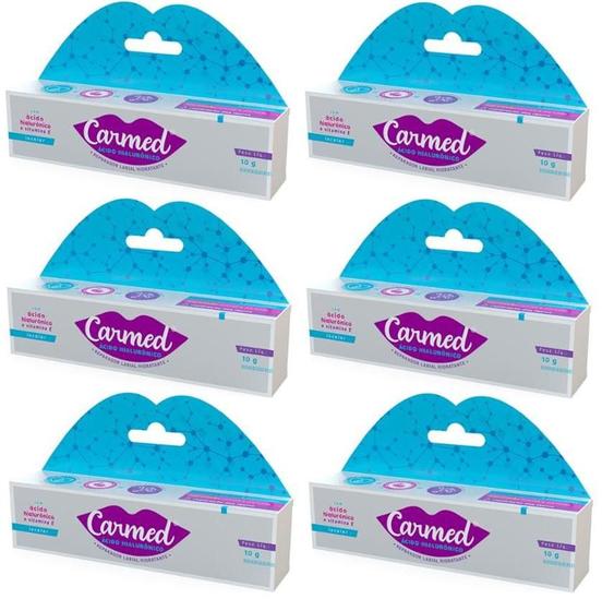 Kit 6 Hidratante Labial Carmed Acido Hialurônico - Cimed - Protetor ...
