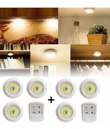 Kit 6 Lampadas Led Luminaria Controle Sem Fio Remoto Full - sou preço ...