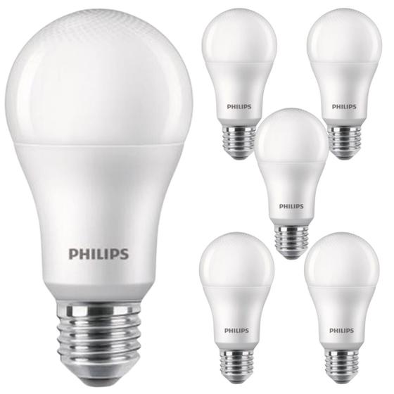 Kit 6 Lâmpadas Led Philips 11w Branco Neutro 4000K E27 Equivale 75w Luz Neutra Bulbo Super Led ...