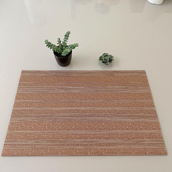 Kit 6 Lugar Americano Jogo Descanso de Mesa Posta Retangular Sousplat ...