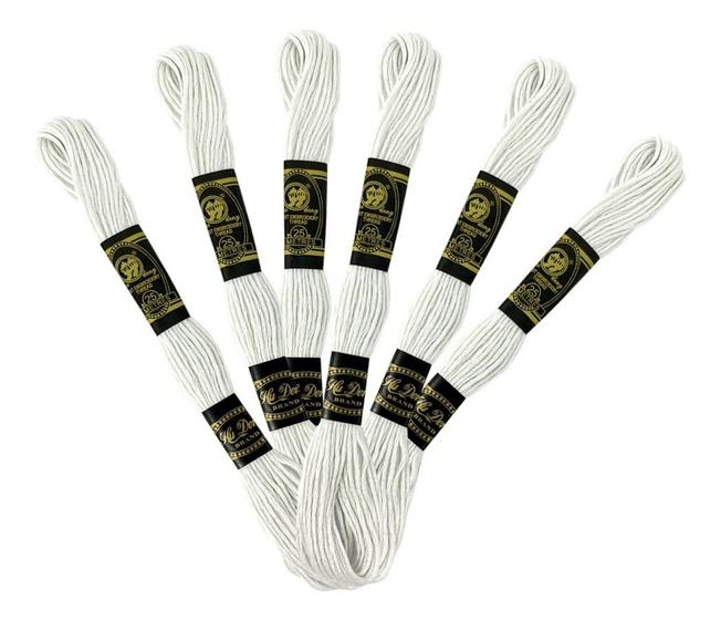 Kit 6 Meadas Linha De Bordar Bordado Manual Ponto Cruz - ADB - Linha de ...