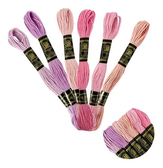 Kit 6 Meadas Para Bordado Ponto Cruz + 9 Agulhas De Bordar - Adb ...