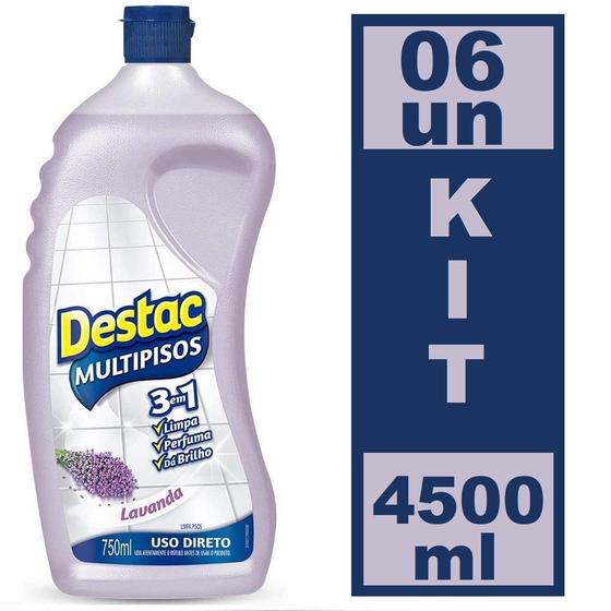 Kit 6 Multipiso Destac 3em1 Lavanda 750ml Uso Direto Limpa - Limpa Piso ...