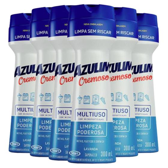 Kit 6 Multiuso Cremoso Azulim 300ML Lavanda Limpeza Poderosa - AZULIM ...