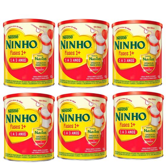 Kit 6 Nestlé Ninho Original Fases 1+ Integral - 800g - Leite em Pó ...