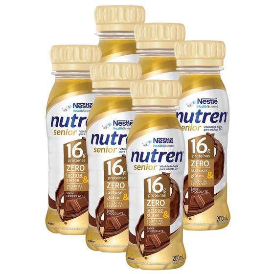 Kit 6 Nutren Senior Chocolate Suplemento Alimentar 200ml - Complemento ...