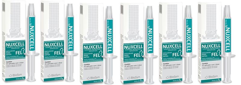 Kit 6 Nuxcell Fel Imunidade Suplemento Vitamínico Biosyn 2g - Vitaminas ...