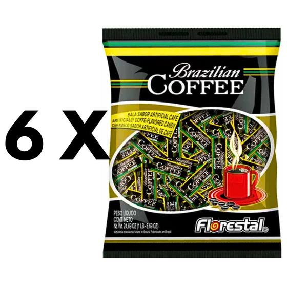 Kit 6 Pacotes De Bala Brazilian Coffee Dura FLORESTAL De 500g Cada ...