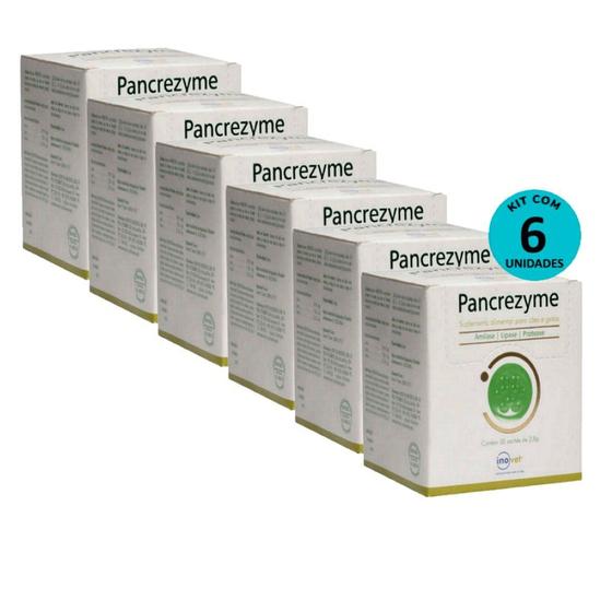 Kit 6 Pancrezyme Suplemento P/ Cães e Gatos 2,8g C/ 30 Sachê- Inovet ...