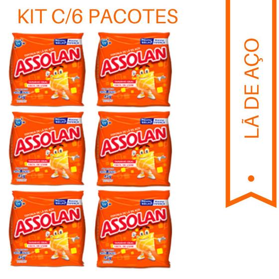 Kit 6 Pct Lã de Aço ASSOLAN Pacote com 8 Unidades Cada Pct - primavera ...