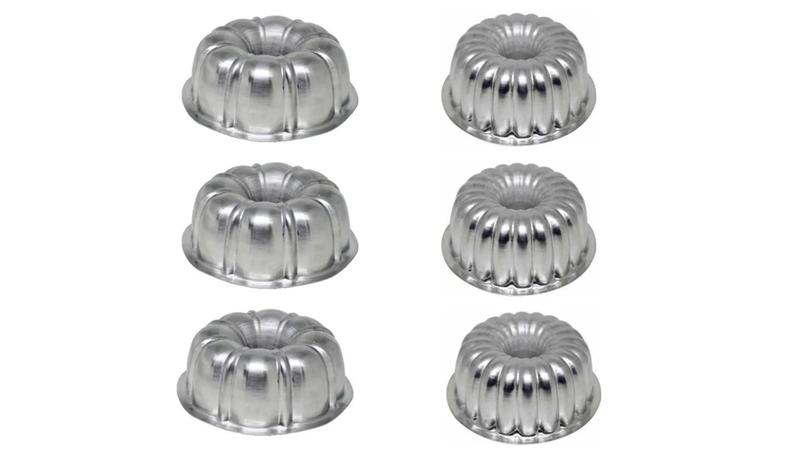 Kit 6 Peças Mini Forma Bolo Pudim Torta Suíça Decorada C1 - Chicky ...