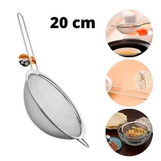 Kit 6 Peneiras Inox 20cm Moderna Farinha Suco Tapioca - Original ...