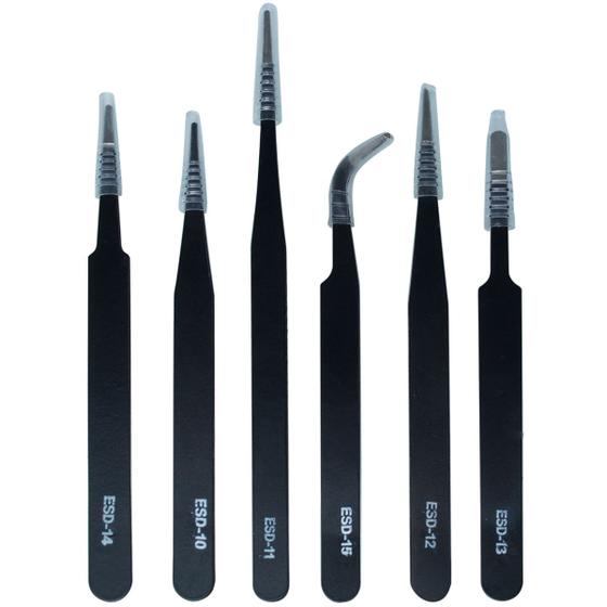 Kit 6 Pinças Antiestatica De Precisão ESD Para Manutenção - EXBOM ...