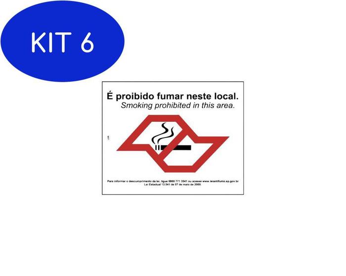 Kit 6 Placa Sinalização Pvc 20X25Cm É Proibido Fumar Neste - Look ...