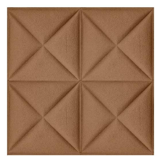 Kit 6 Placas Painel 3D Revestimento Bloco em X Marrom Auto Adesivo ...