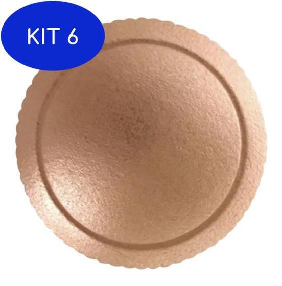 Kit 6 Prato De Bolo Base Laminada Cake Board 24cm Rosé Gold - Isamar ...