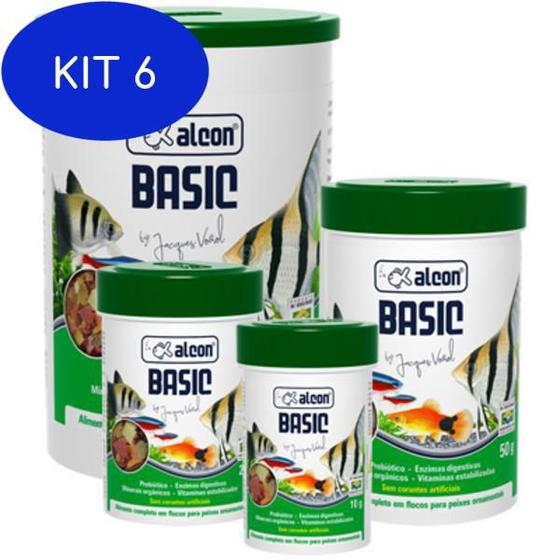 Kit 6 Ração Em Flocos Para Peixes Alcon Basic 10G - Outros Pets ...