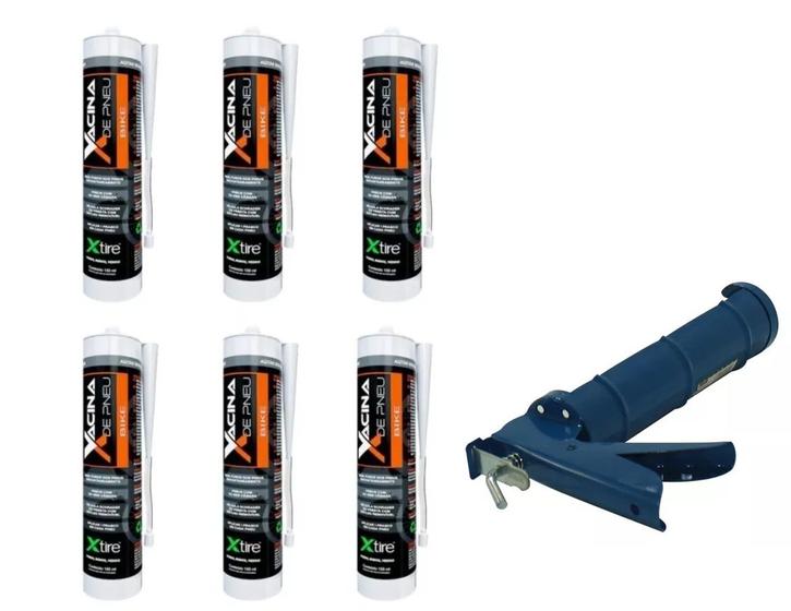 Kit 6 Reparador Xtire + Aplicador De Pneu Reparo Preventivo Anti Furo ...