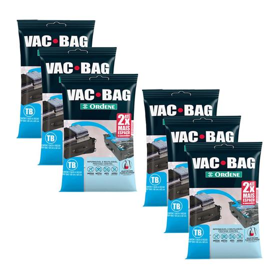 Kit 6 Sacos para Armazenagem a Vácuo Vac Bag Impermeável Trip Bag Para ...