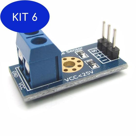 Kit 6 Sensor De Tensão ( Voltagem ) 0 - 25 Vdc Arduíno Pic Luz - Mj ...