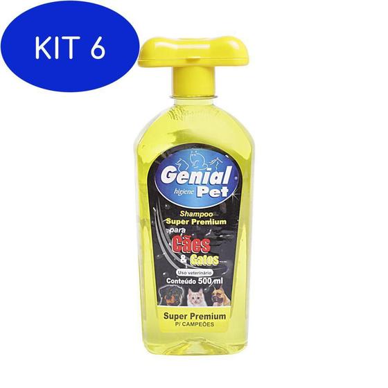 Kit 6 Shampoo Premium Genial Pet 500ml - Shampoo e Condicionador para ...
