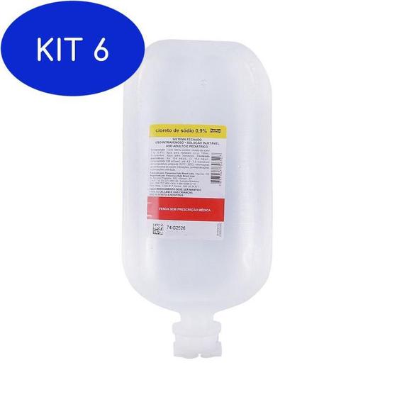 Kit 6 Soro Fisiológico (Cloreto De Sódio 0,9%) - 1 Litro - Fresenius ...