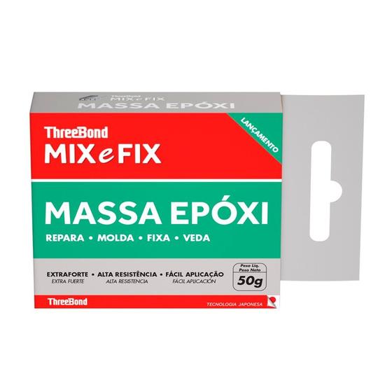 Kit 6 Und Massa Epóxi Three Bond Mix E Fix Extra Forte Resistente 50g ...