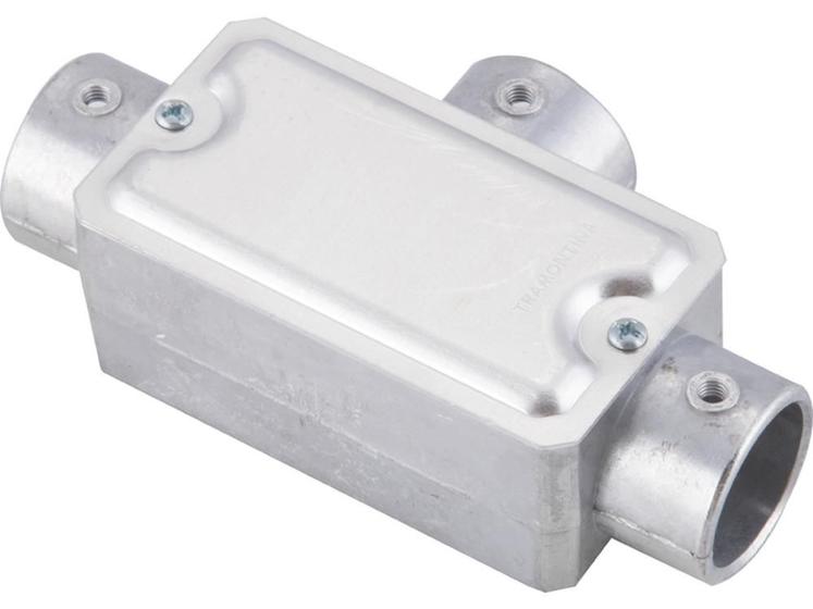 Kit 6 uni condulete em aluminio tipo t de 1 2 com tampa estampada sem ...